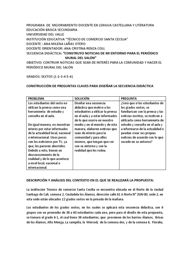 Actividades para crear noticias en clase | PDF | Evaluación | Aperturas ...