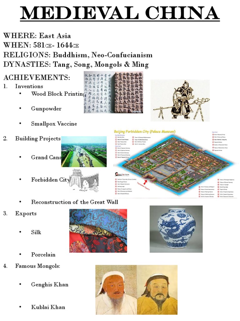 Medieval China: Dynasties, Inventions & Achievements | PDF