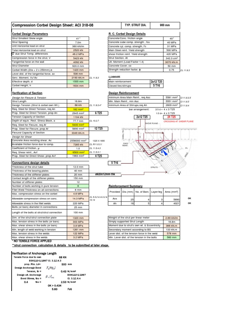 Steel Corbel Design and Details | PDF | Stress (Mechanics) | Strength ...