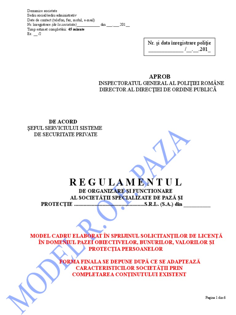 Anexa 23 R.O.F. PAZA | PDF