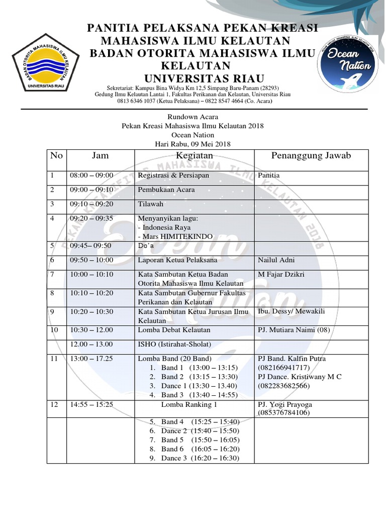 Contoh Rundown Acara | PDF
