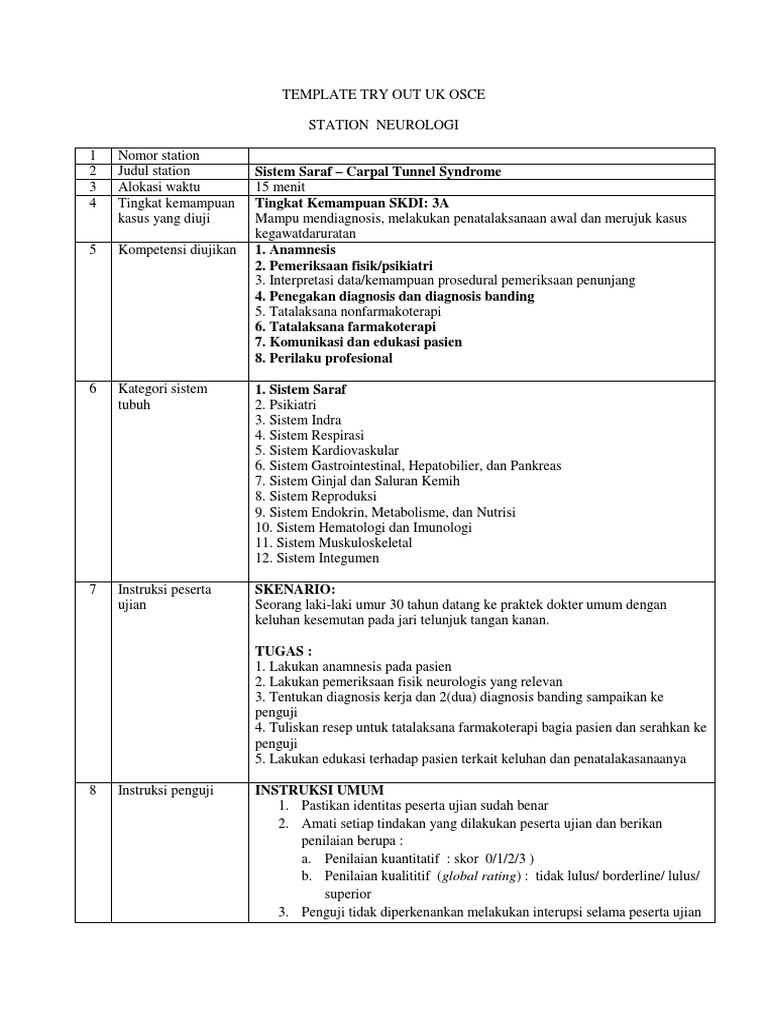 Template Osce Station Cts | PDF