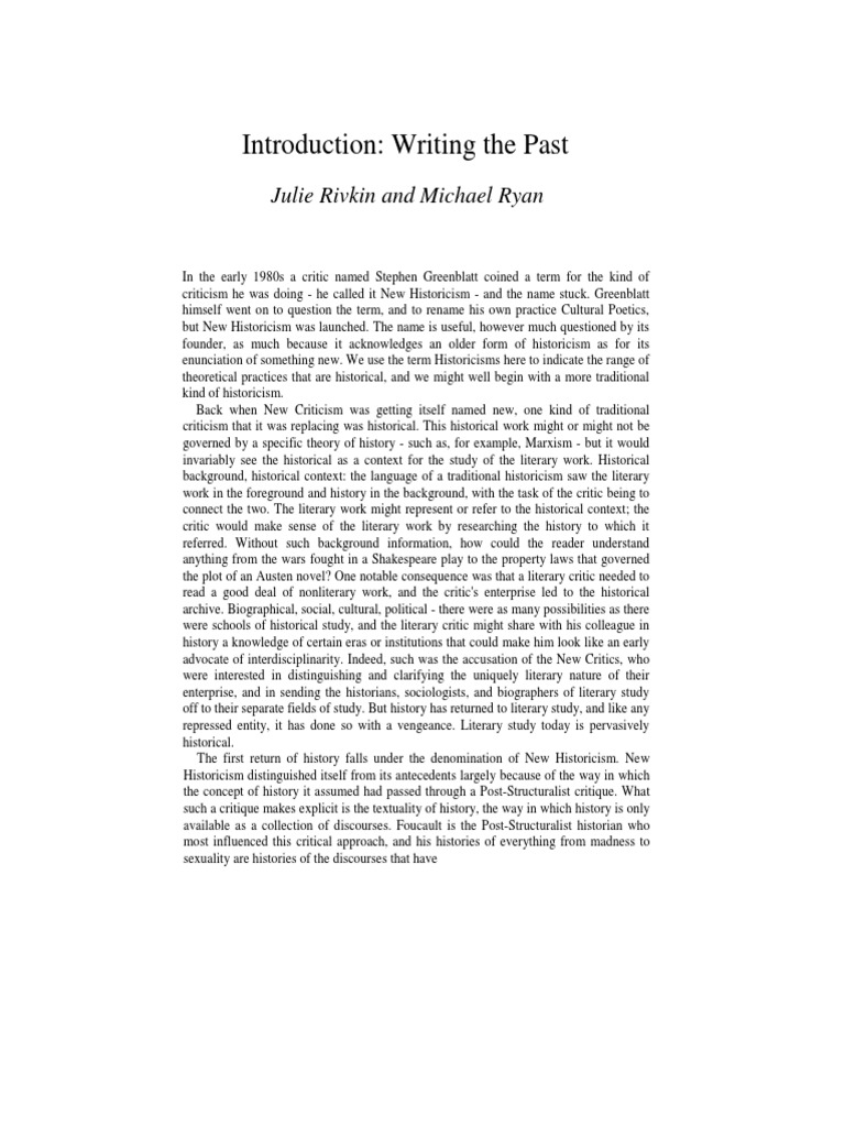 Introduction To Historical Criticism | PDF | Discourse | Philosophical ...