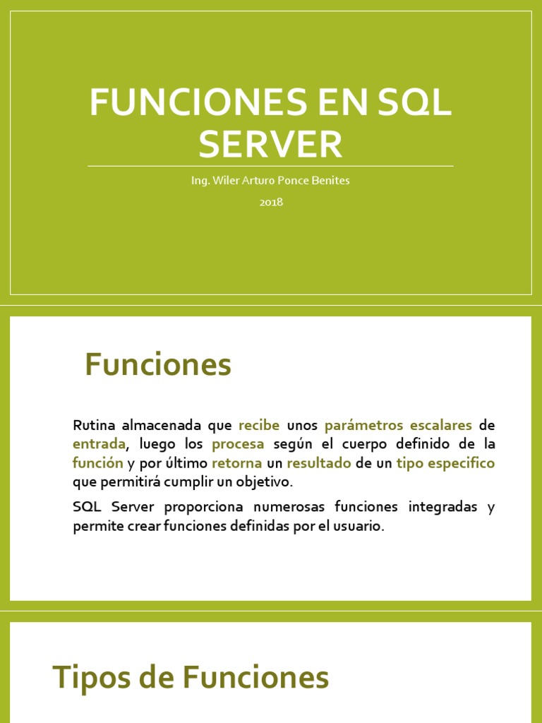 Funciones WPB | PDF | SQL | Servidor SQL de Microsoft