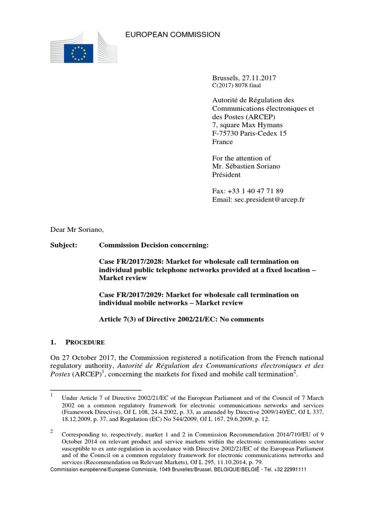 FR-2017-2028-2029 Adopted - EN | PDF | Mobile Phones | Voice Over Ip