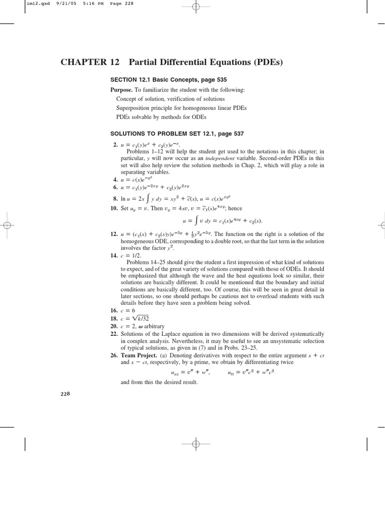 Chapter 12 Partial Differential Equations (Pdes) | PDF | Partial ...