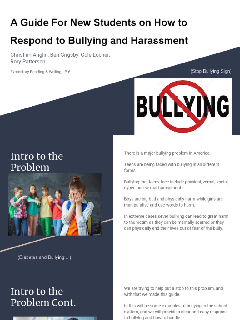 A Guide For New Students On How To Respond To Bullying and Harassment ...