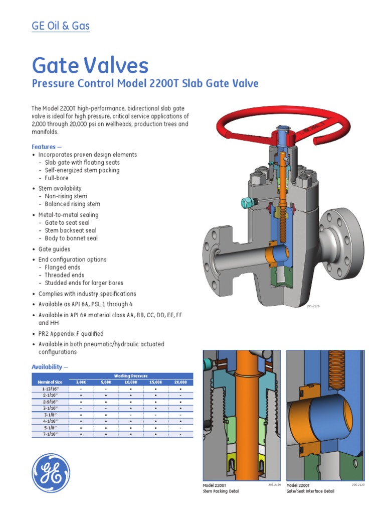 GE Gate Valve PDF | PDF | Valve | Gas Technologies