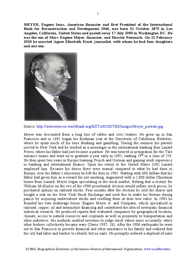 Eugene Meyer | PDF | Louis Brandeis | Franklin D. Roosevelt