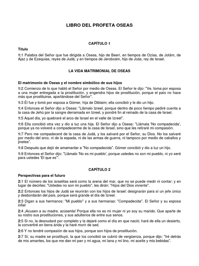 Libro Profeta Oseas | PDF | Oseas | Sacerdote