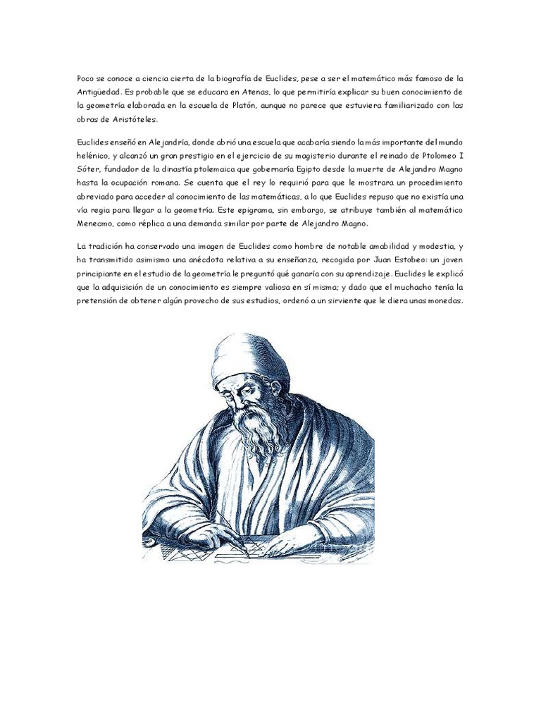 Biografía de Euclides | PDF