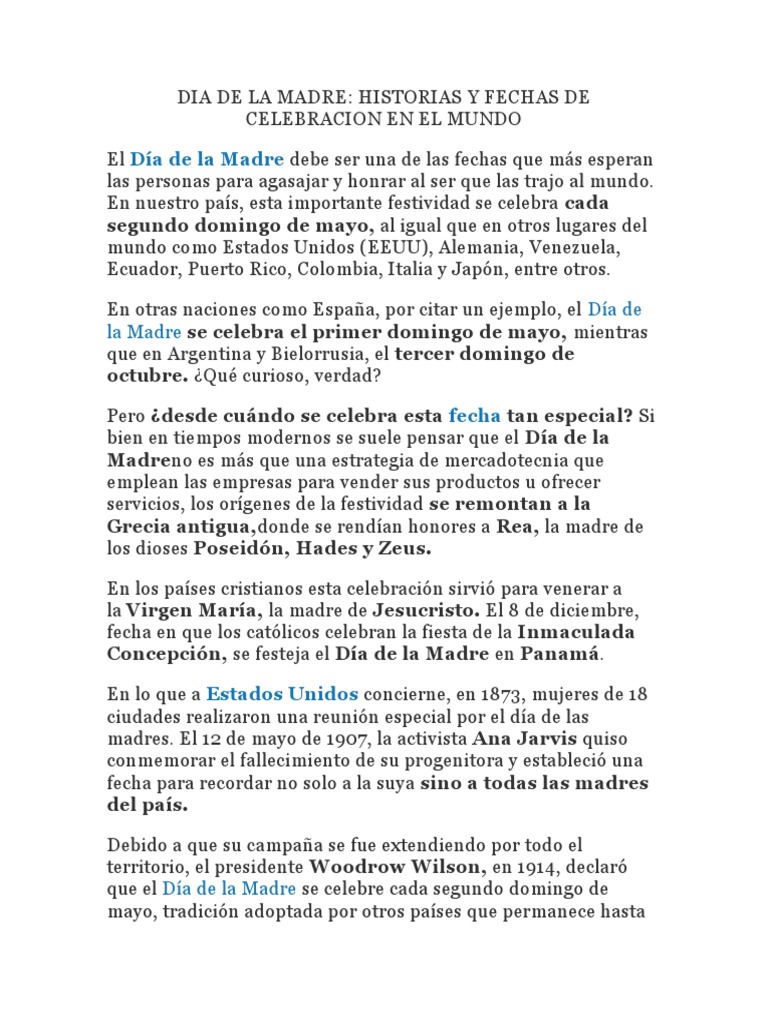 Dia de La Madre | PDF