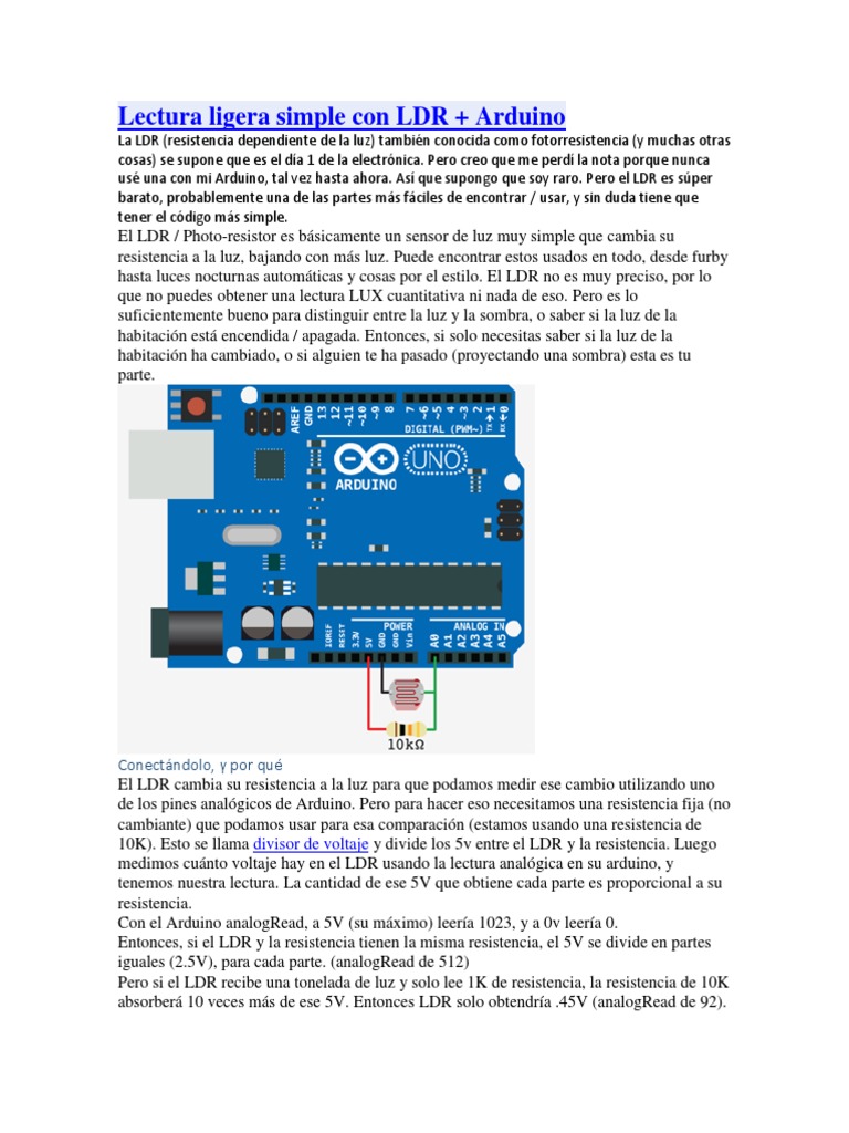 Lectura Analogread y Map | PDF | Arduino | Diodo emisor de luz