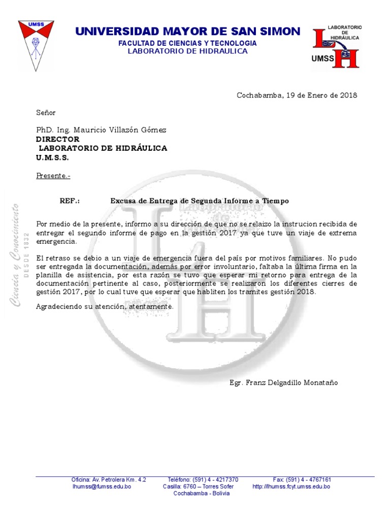 Carta de Excusa | PDF