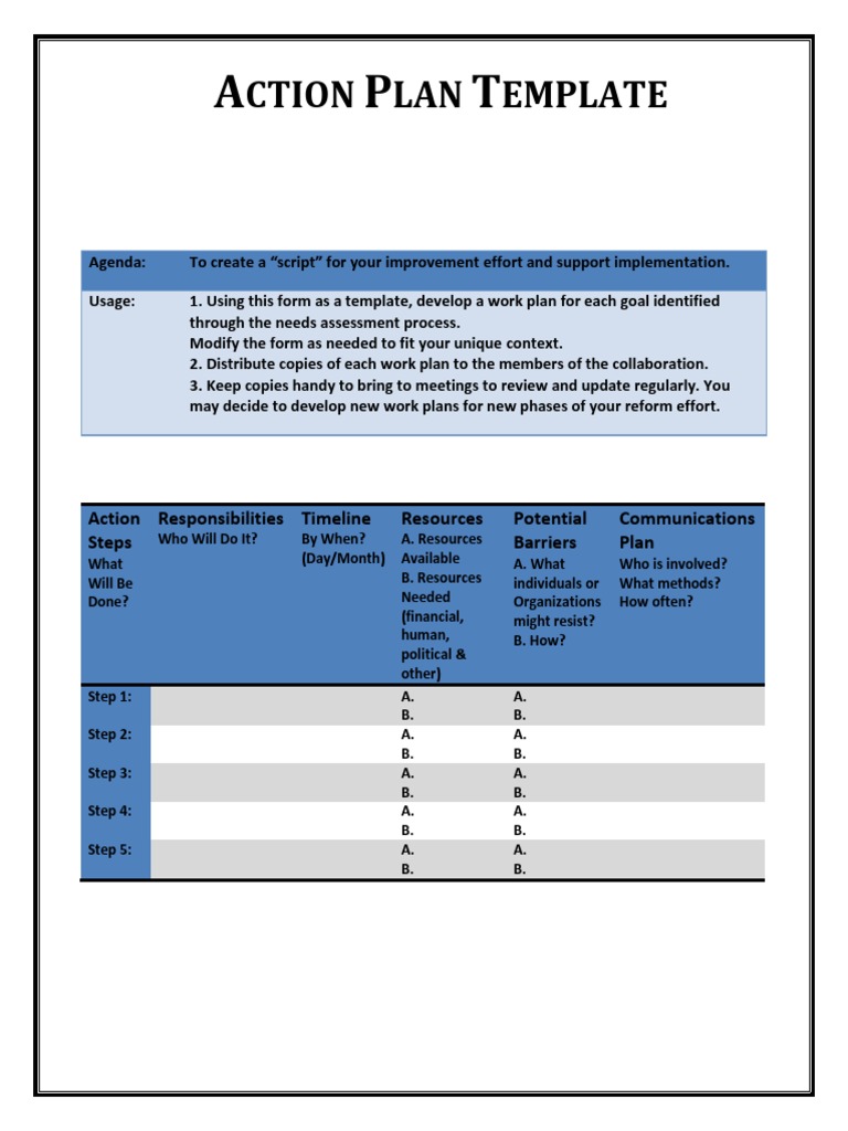 Action Plan Template | PDF