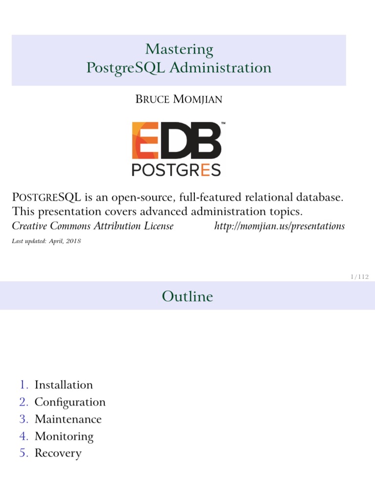Administration | Download Free PDF | Postgre Sql | Areas Of Computer Science