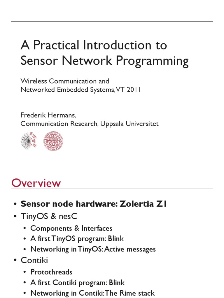 A Practical Introduction To Sensor Network Programming: Wireless ...