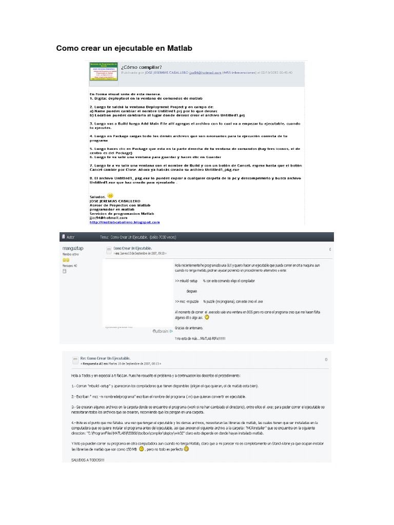 Como Crear Un Ejecutable en Matlab | PDF | Informática