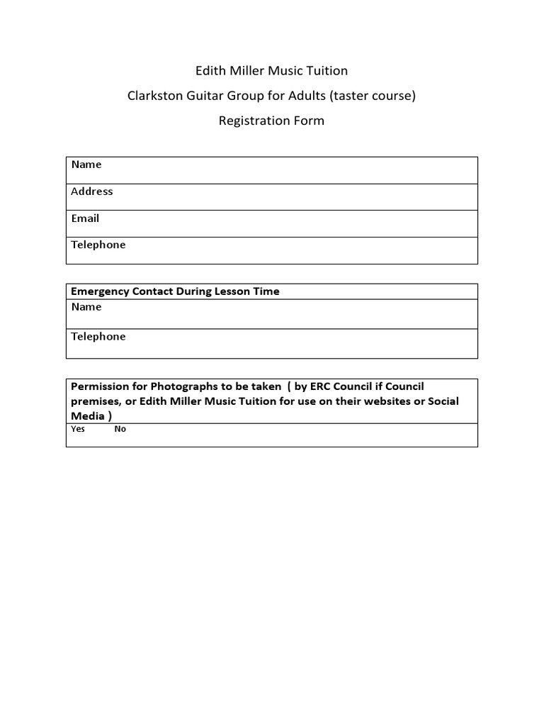 Edith Miller Music Tuition Clarkston Guitar Group For Adults (Taster ...