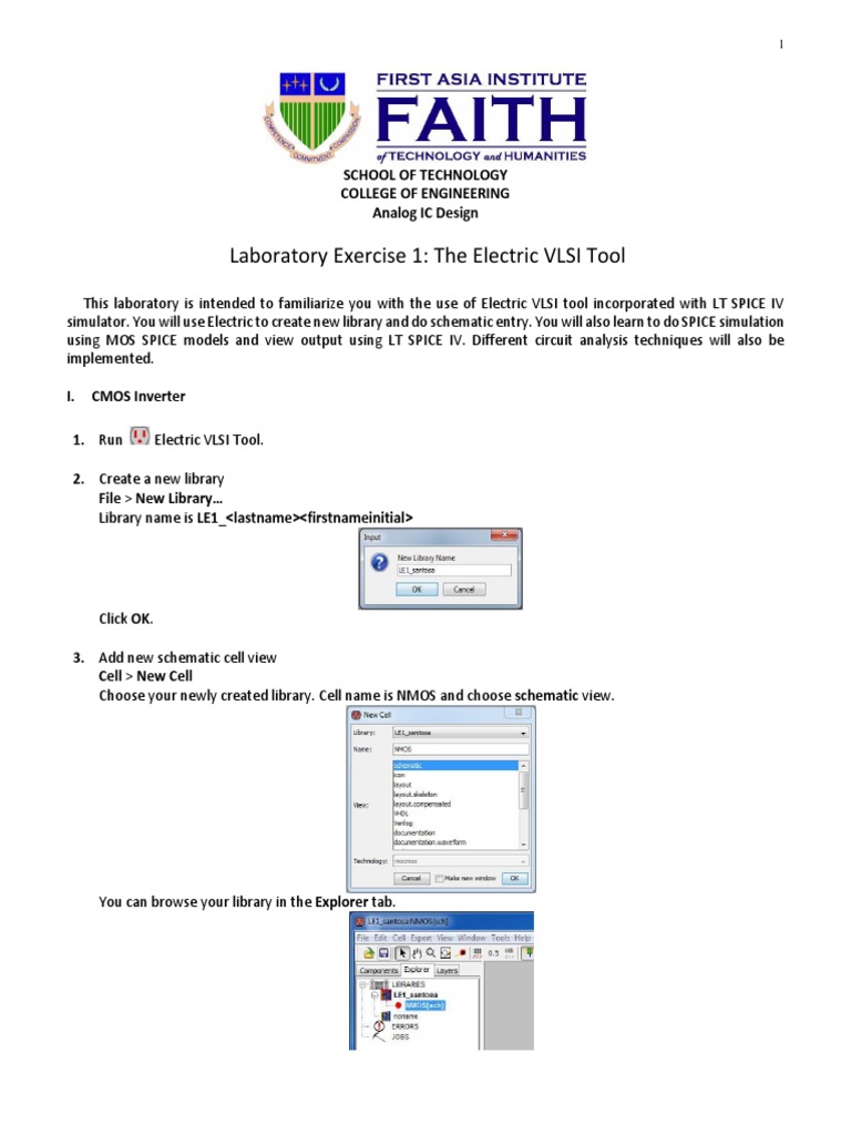 0 Laboratory Exercise 1 Electric VLSI Tool | PDF | Spice | Power Inverter