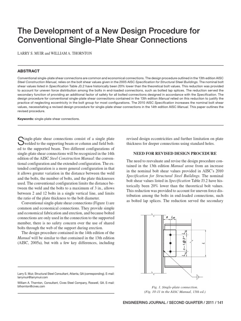 The Development of A New Design Procedure For Conventional Single-Plate ...