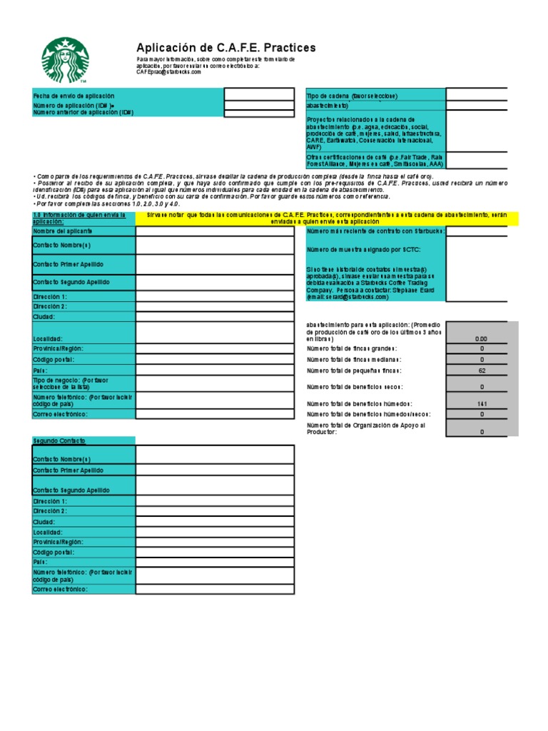 CAFE Practices Template Spanish | PDF | Coffee | Drink