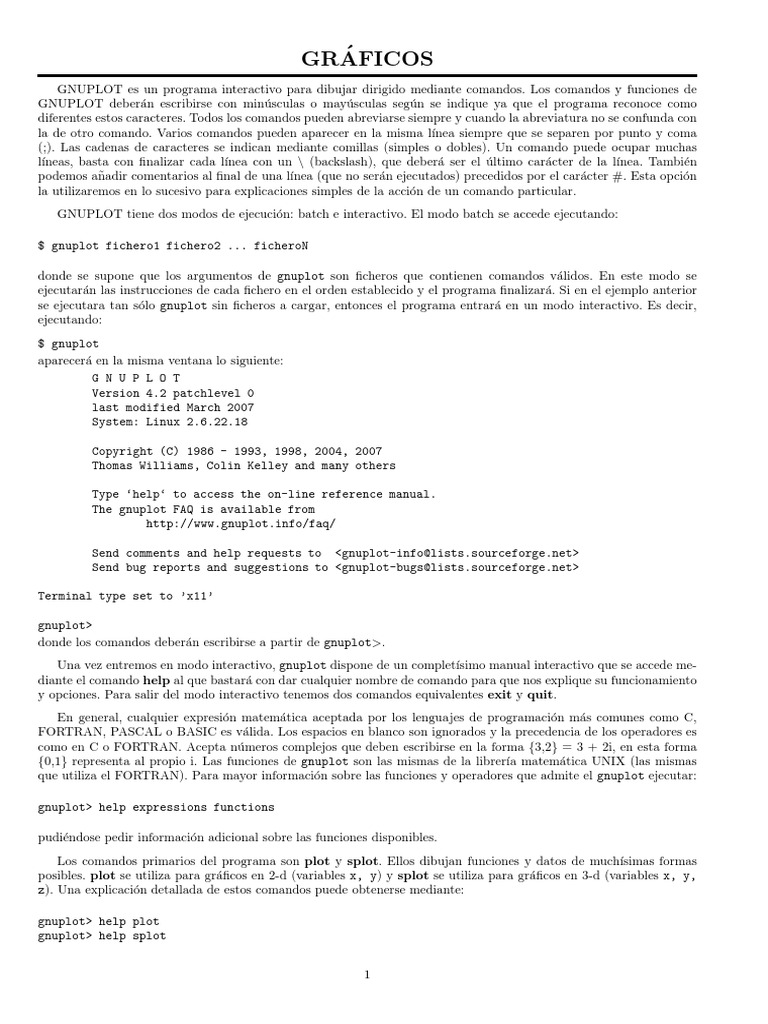 Gnuplot PDF | PDF | Terminal de computadora | Archivo de computadora