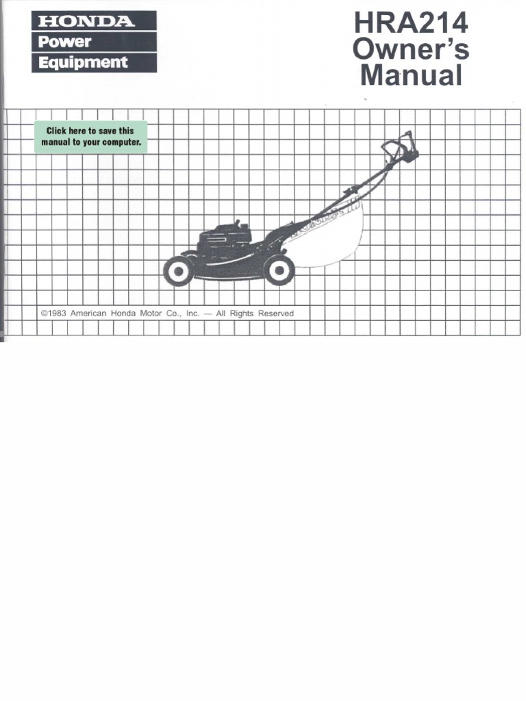 Honda hr214 service manual store