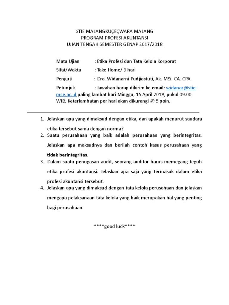 Soal UTS PPA GN 17 | PDF