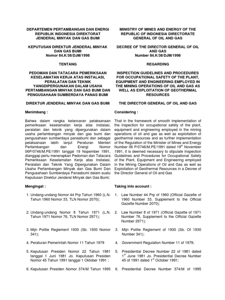 SKPP Migas Safety Inspection Guidelines | PDF