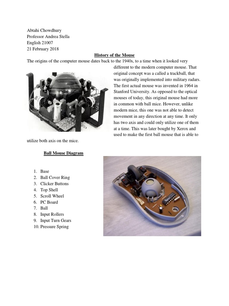 History of The Mouse | PDF | Human–Computer Interaction | Input/Output