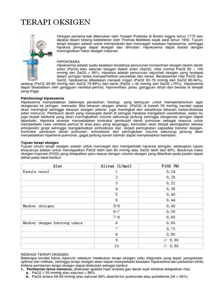 Terapi Oksigen | PDF