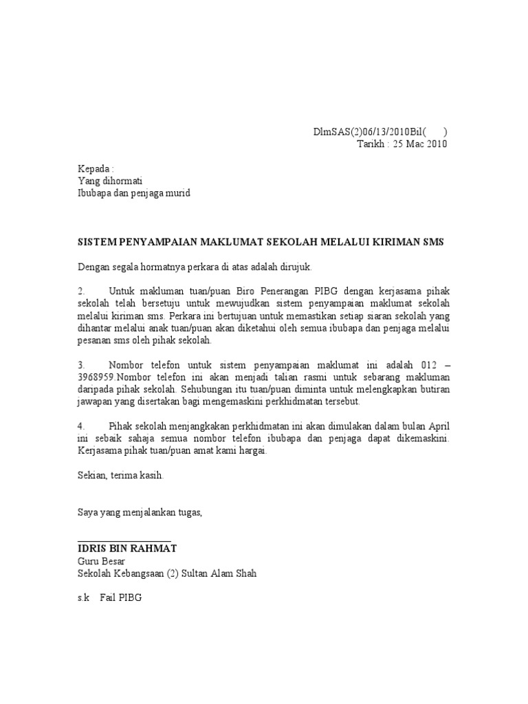 Surat Rasmi | PDF