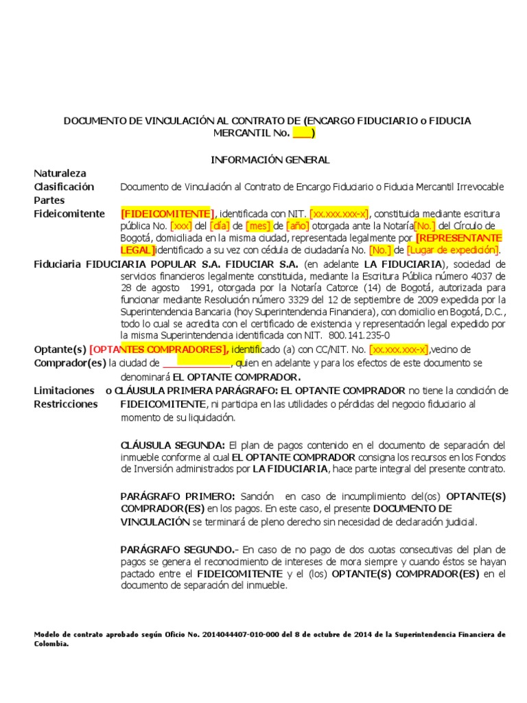 Contrato de Encargo Fiduciario | PDF | Ley de fideicomiso | Ley común