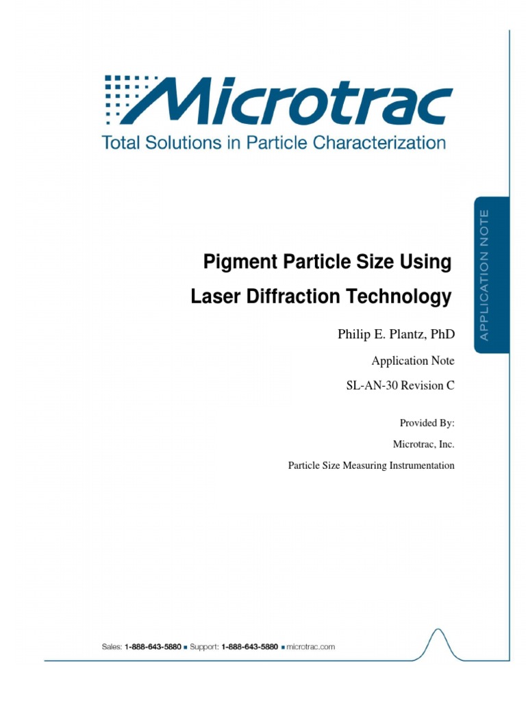 Microtrac Application Notes Pigment Particle Size Measurement | PDF ...