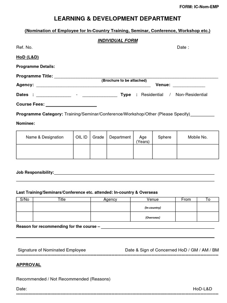 Nomination Form IC 01 EMP | PDF