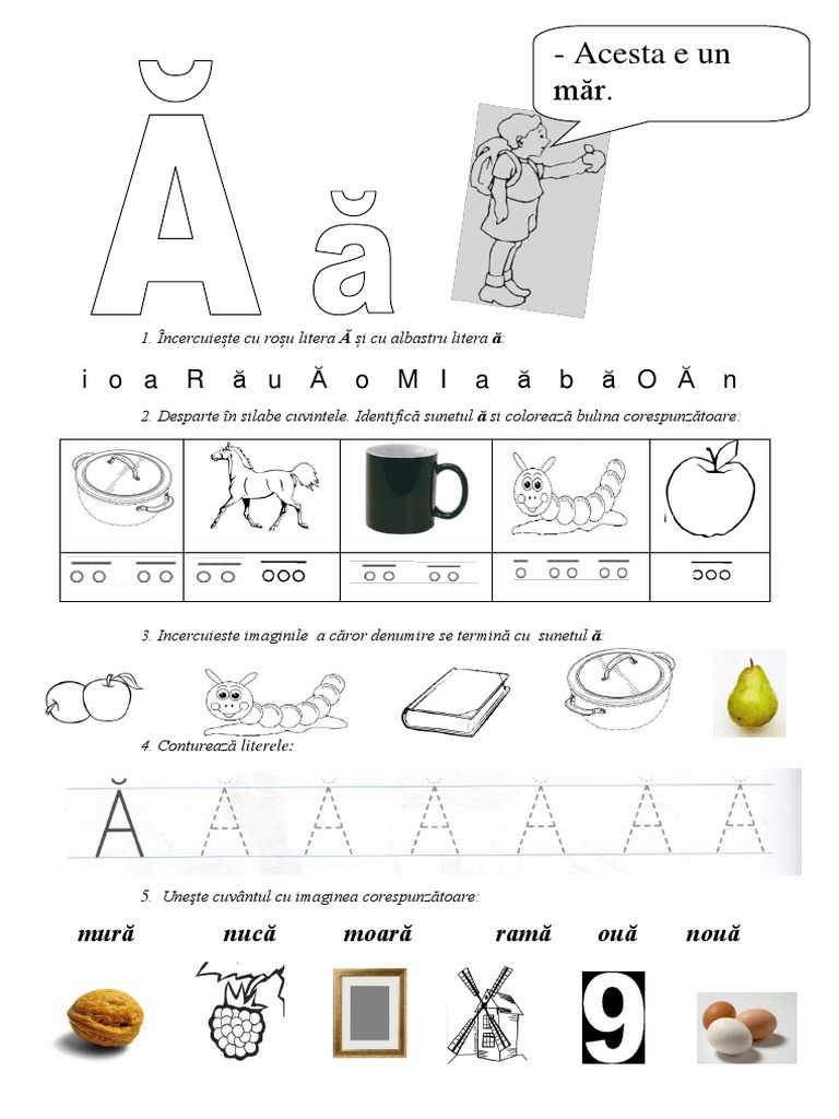 Sunetul Si Litera Ă Identificare | PDF