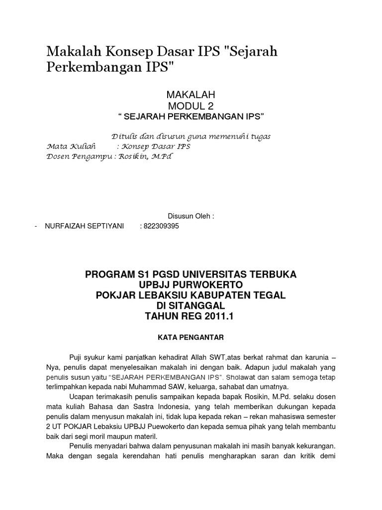 Makalah Konsep Dasar IPS | PDF | Sejarah