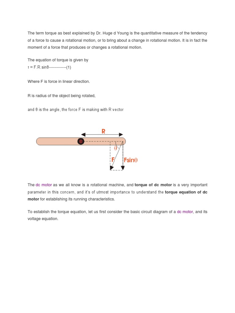 The Term Torque As Best Explained by DR | PDF | Torque | Rotation ...