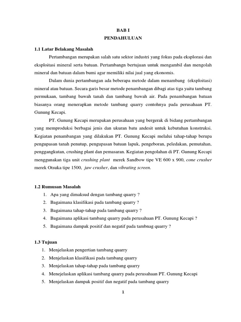 Pembahasan Quarry | PDF