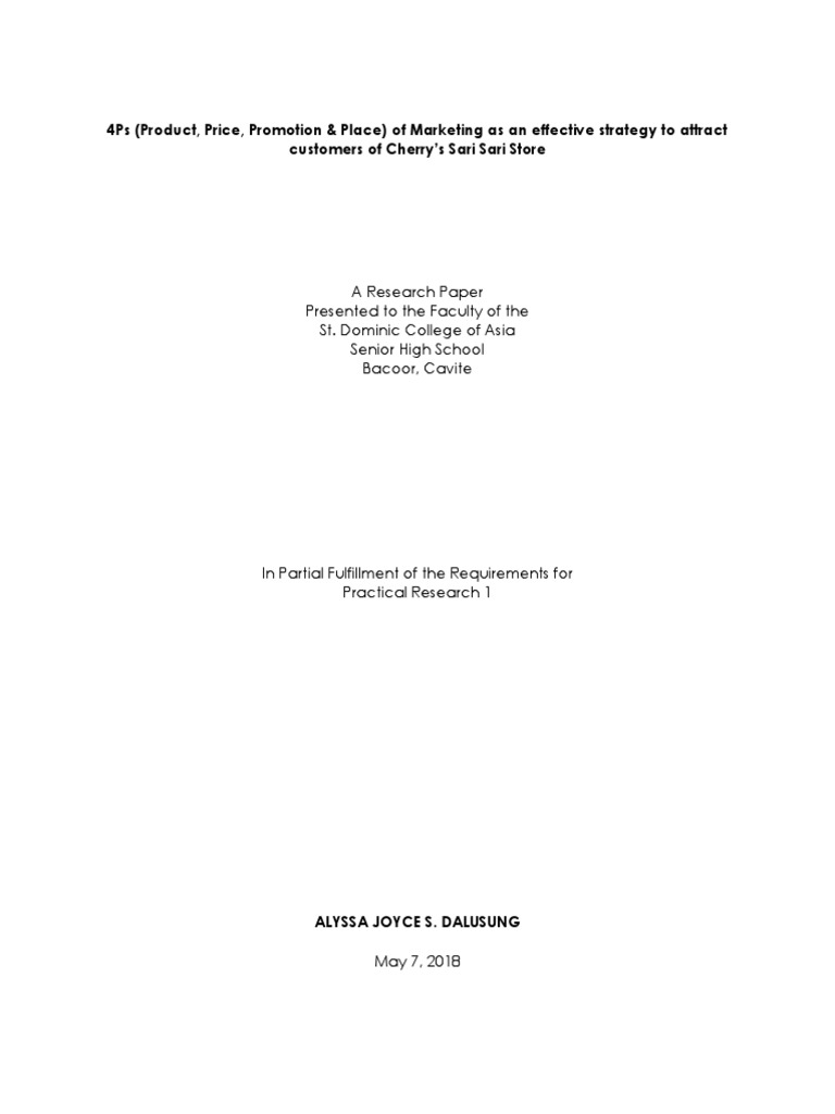 PR 1 Title Page TEMPLATE | PDF | Business