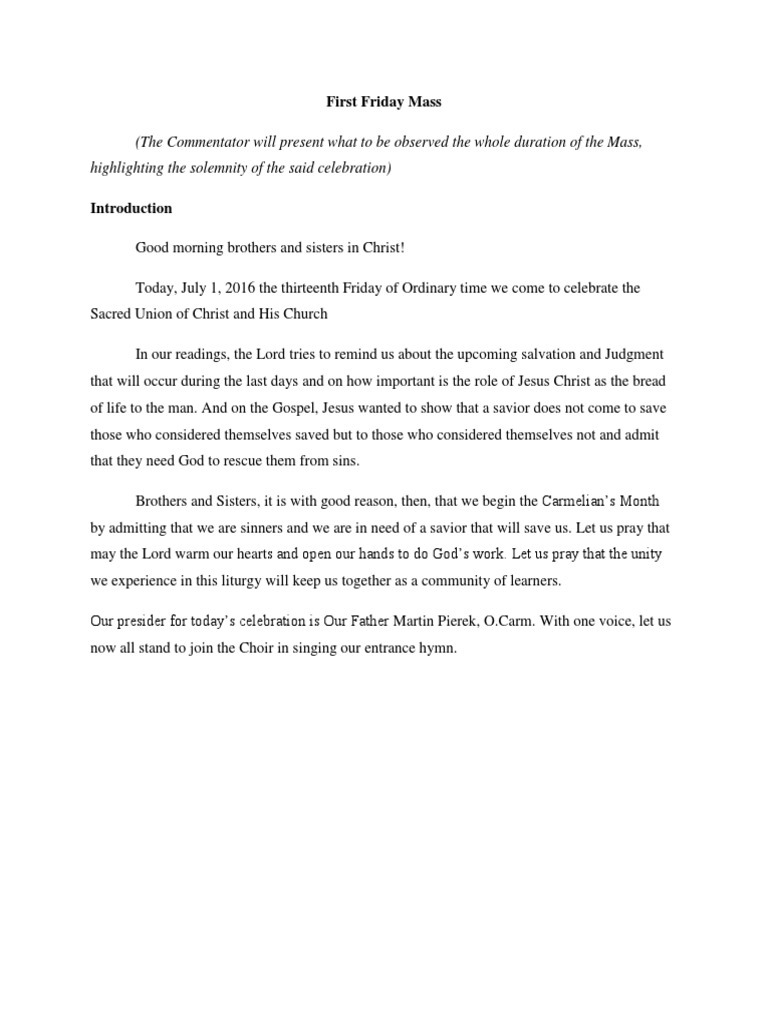 The Commentator Will Present What To Be Observed The Whole Duration of ...