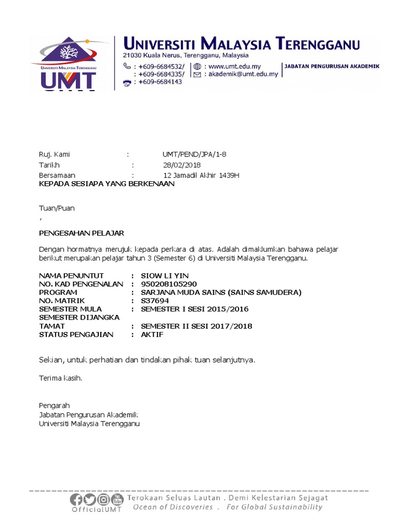 Surat Pengesahan | PDF