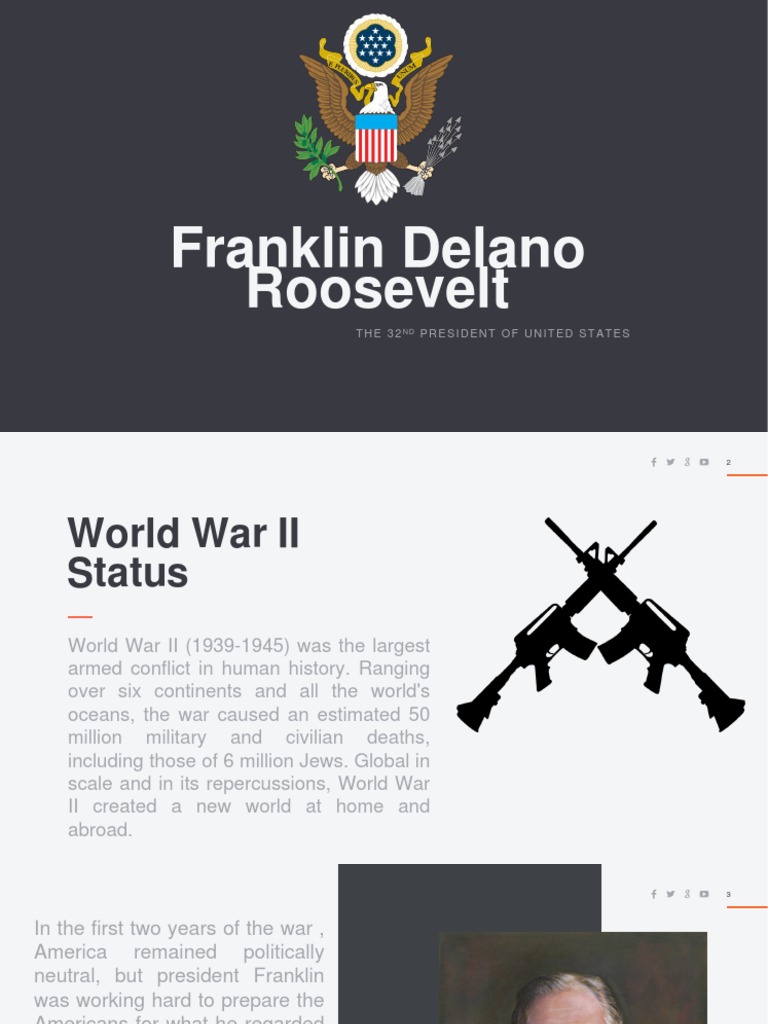 Franklin Delano Roosevelt: The 32 President of United States | PDF ...