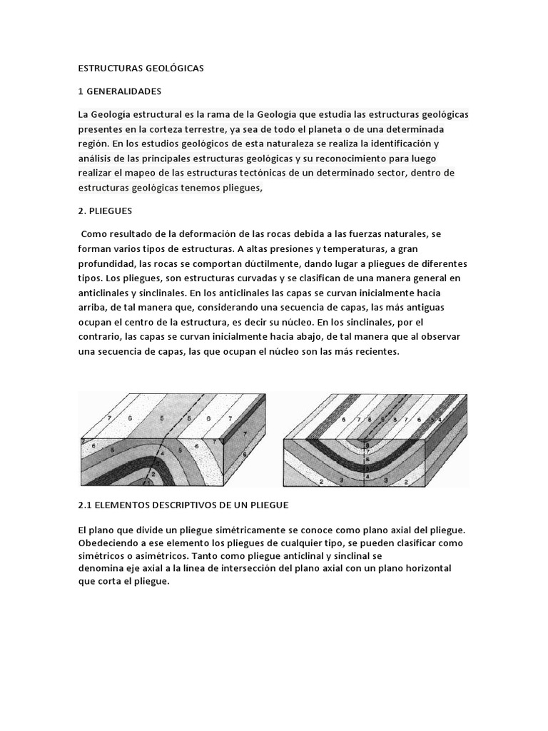 Estructuras Geológicas | PDF | Falla (geología) | Roca (geología)