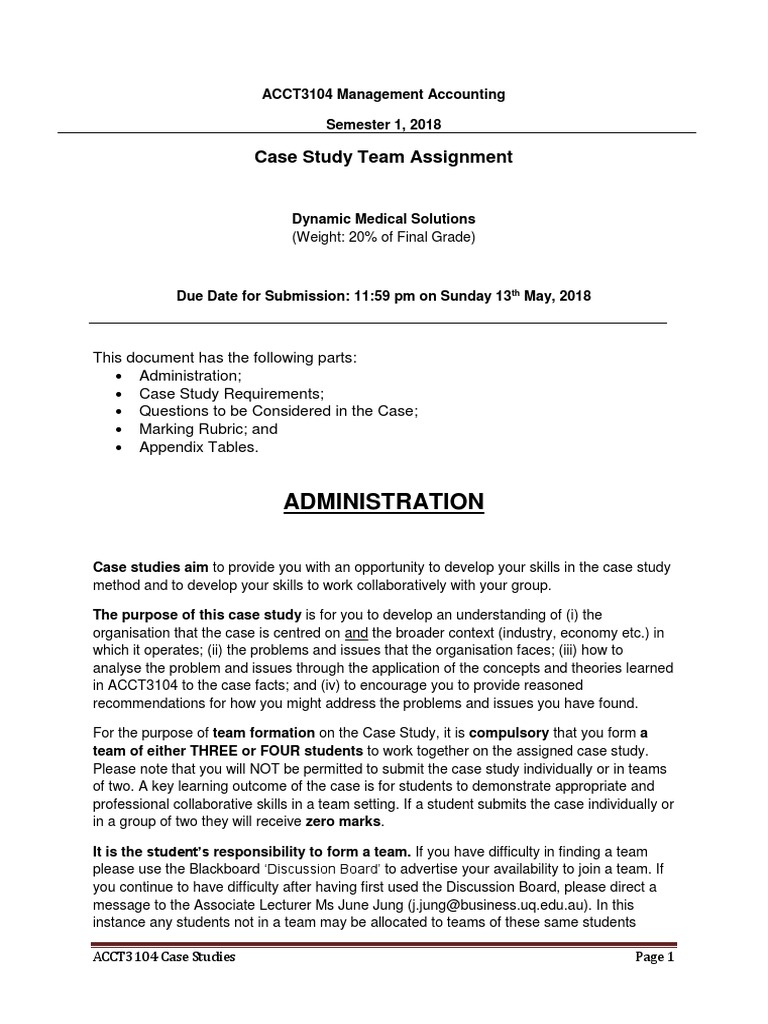 Case Study_sem 1 2018_acct3104 | Plagiarism | Academic Integrity