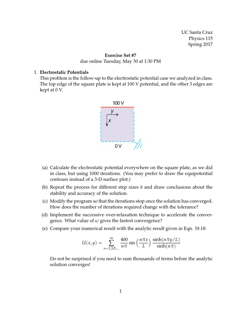 Electrostatic Potential Calculations in Physics | PDF