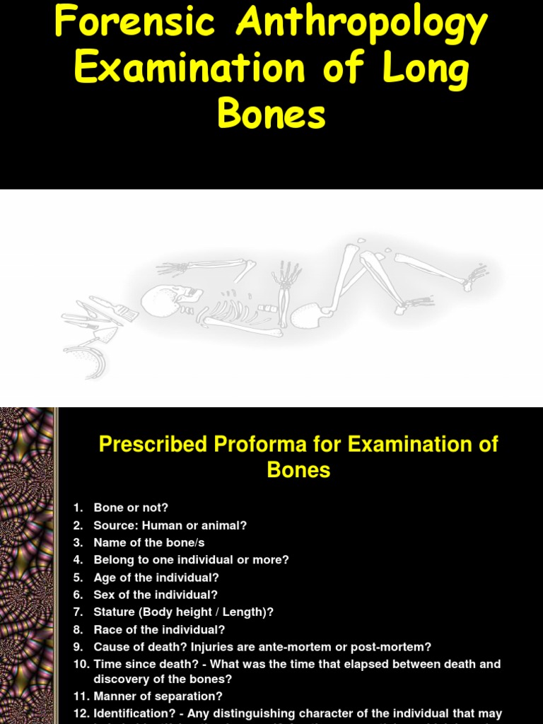 Examination of Long Bones | PDF | Musculoskeletal System | Skeletal System