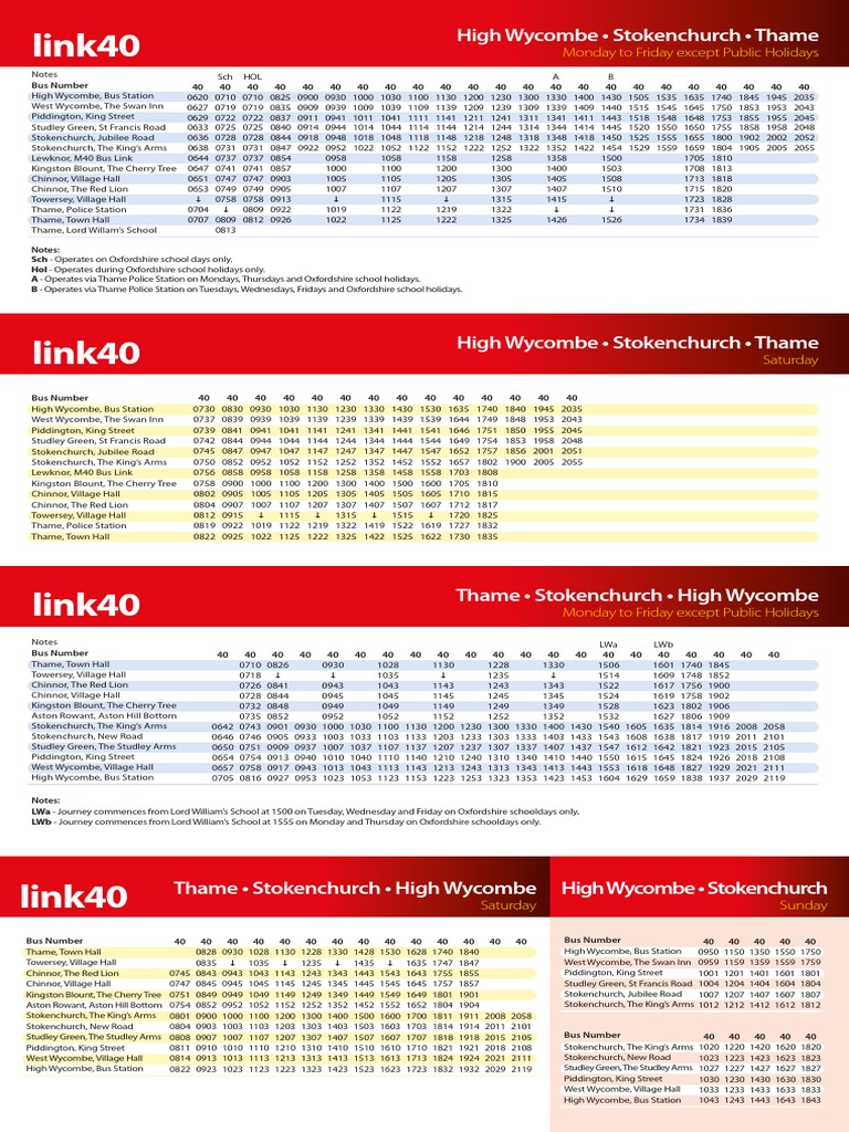 Link40 Timetable - June 2016 - WEB | PDF | Leisure