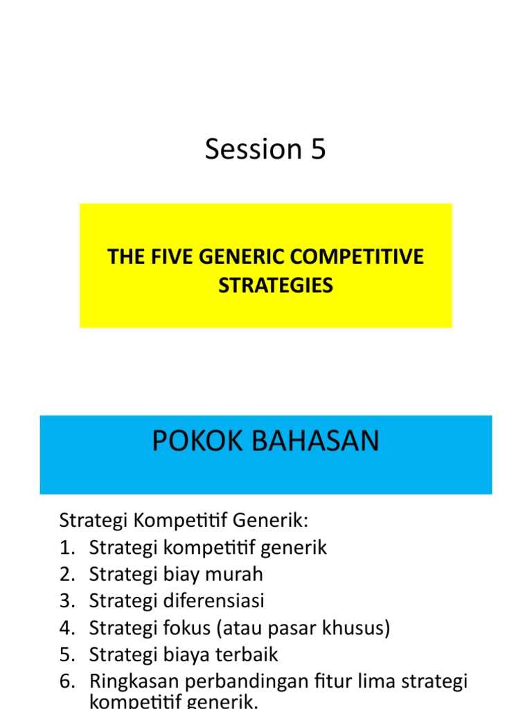 Lima Strategi Generik | PDF | Competitive Advantage | Strategic Management